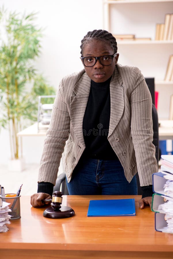 The Black Female Lawyer in Courthouse Stock Image - Image of ...