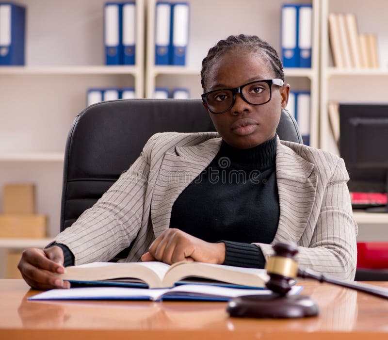Black Female Lawyer in Courthouse Stock Image - Image of counsel ...