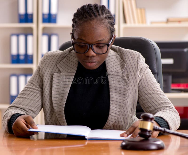 Black Female Lawyer in Courthouse Stock Photo - Image of fairness ...
