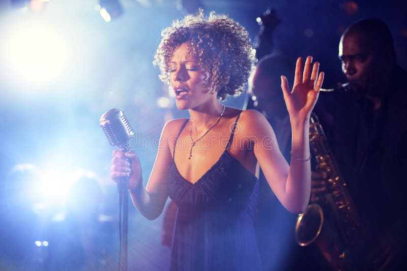 Female Jazz Singer on Stage Stock Image - Image of entertainment ...