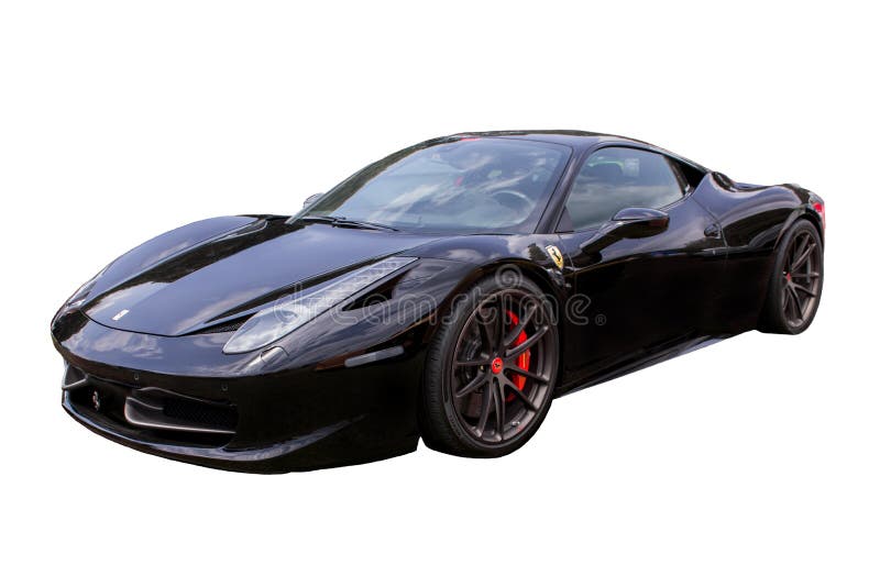 Black Ferrari on White editorial stock photo. Image of black - 58002028