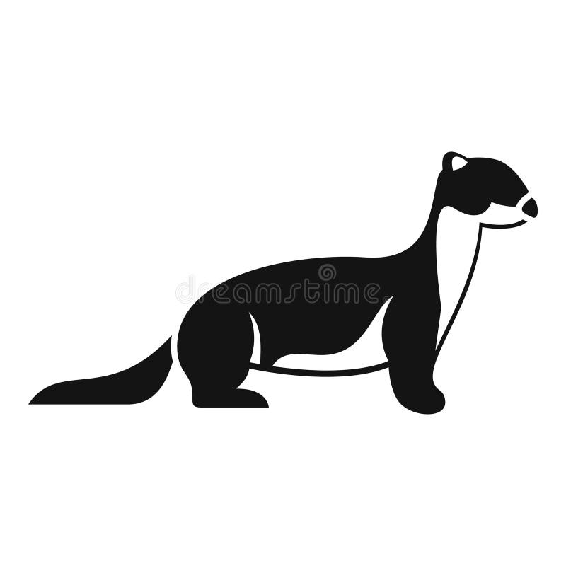 Black Ferret Standing Side View Icon Stock Vector - Illustration of ...