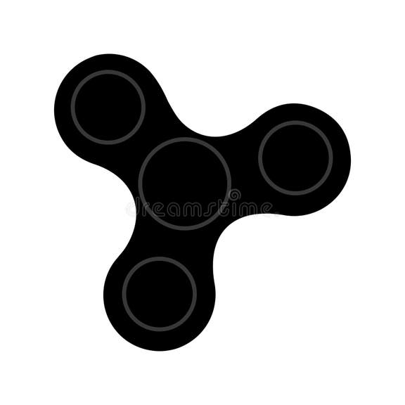 Black Fidget Spinner Vector Illustration Stock Vector - Illustration of ...