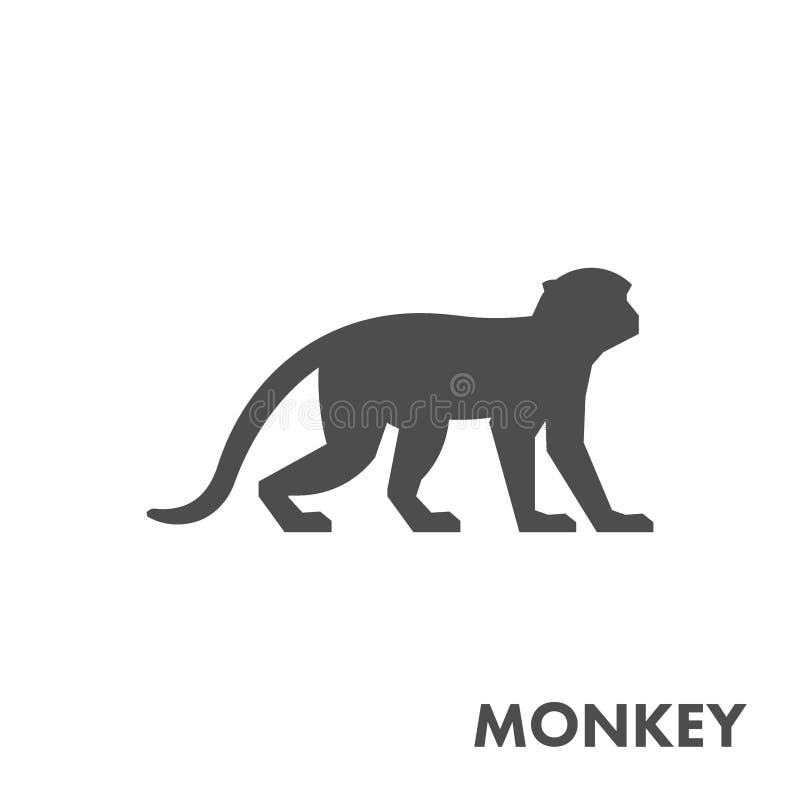 Black figure of monkey. stock illustration. Illustration of mammal ...