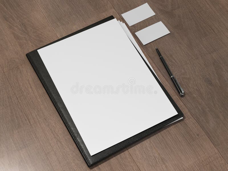 Black File with White Blank Sheet Stock Illustration - Illustration of ...