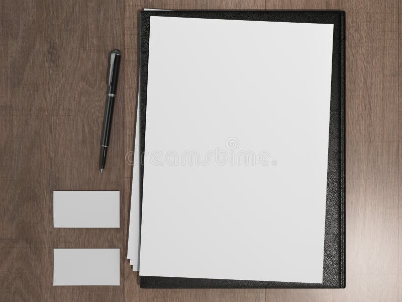 Black File with White Blank Sheet Stock Illustration - Illustration of ...