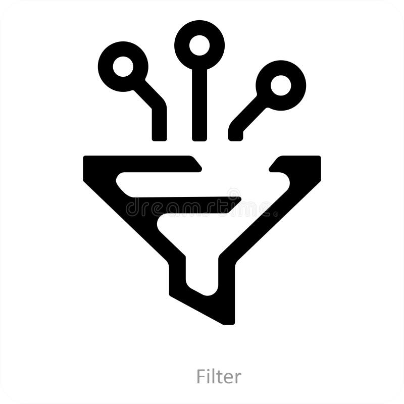 Filter and Funnel Icon Concept Stock Vector - Illustration of icon ...