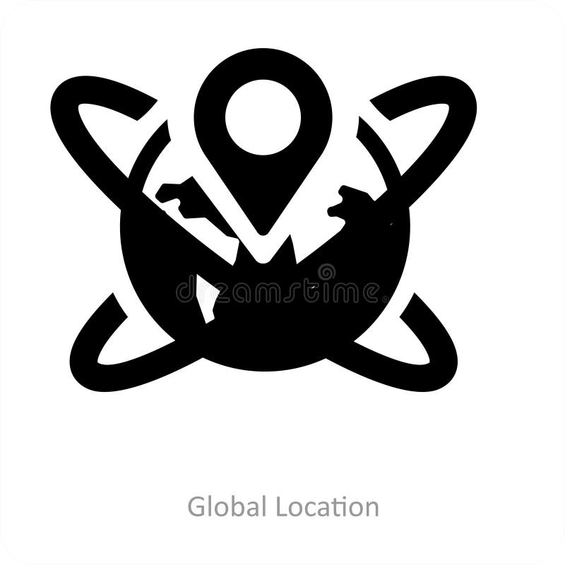 Global Location and Location Icon Concept Stock Vector - Illustration ...