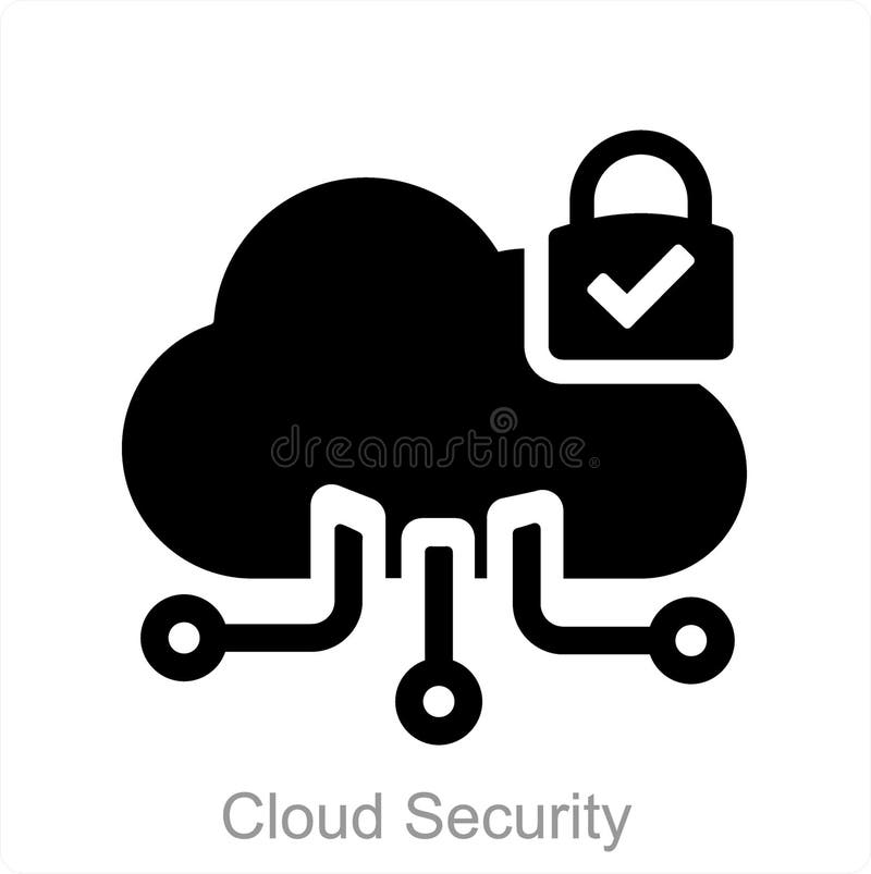 Cloud Security and Interface Icon Concept Stock Illustration - Illustration of shield, system ...