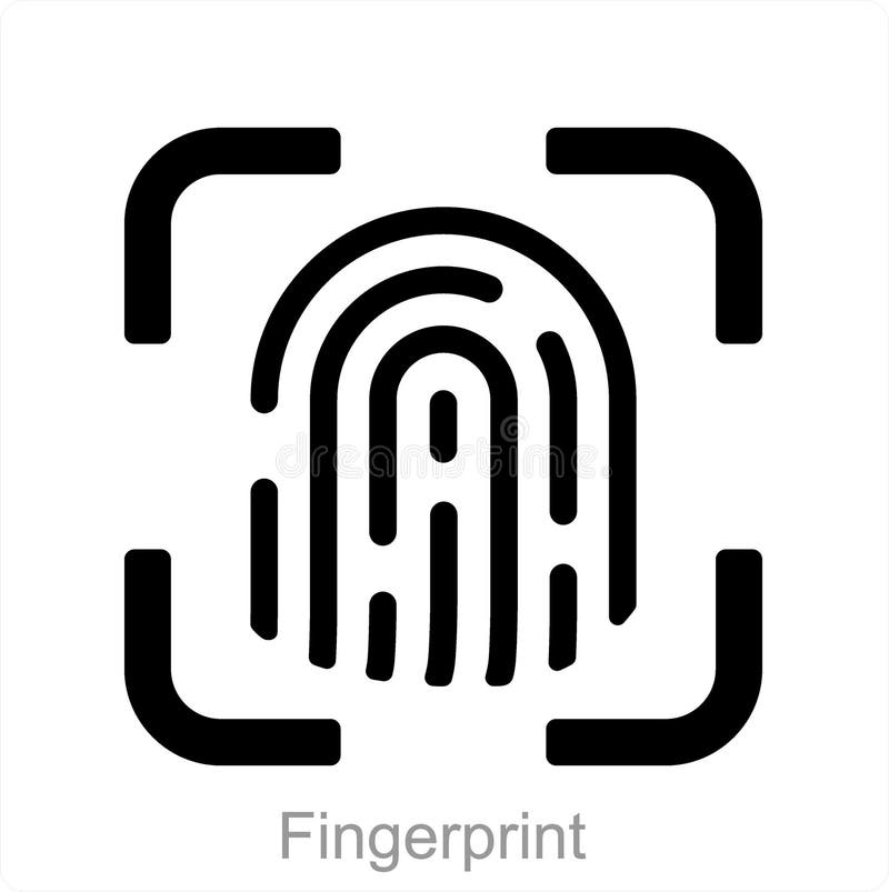 Fingerprint and Scanning Icon Concept Stock Illustration - Illustration ...