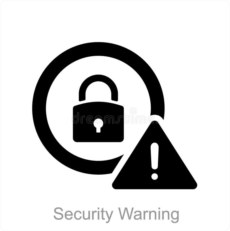 Security Warning and Alert Icon Concept Stock Illustration ...