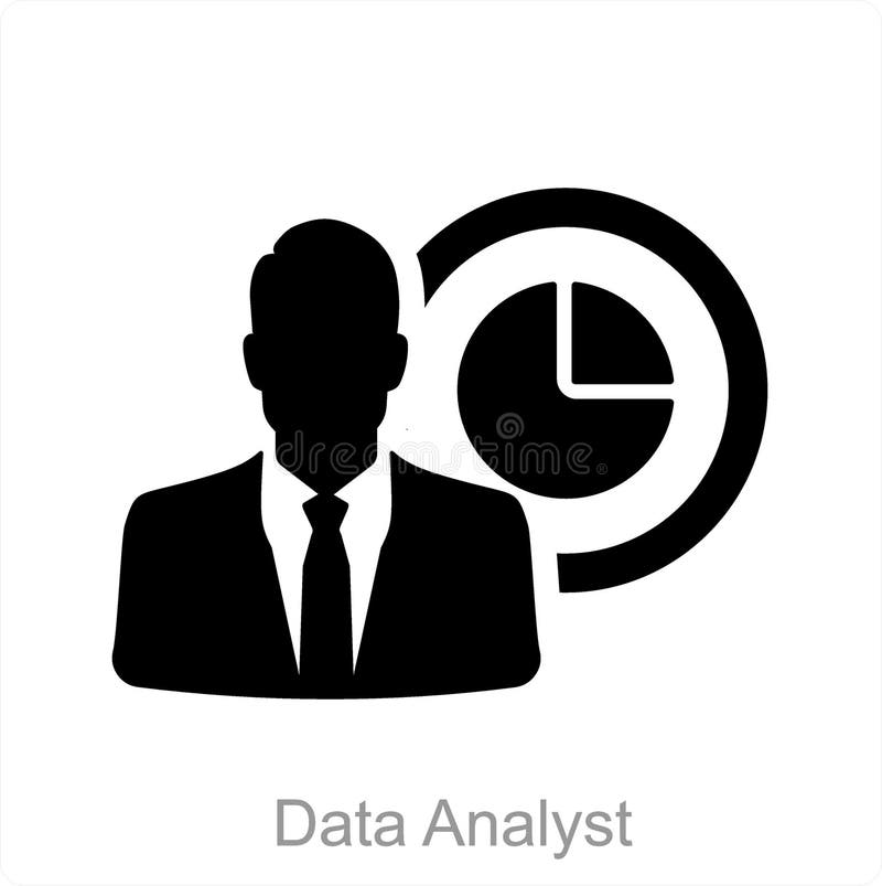 Data Analyst and Business Icon Concept Stock Illustration ...