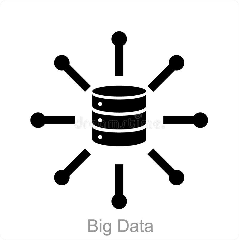 Big Data and Technology Icon Concept Stock Illustration - Illustration ...