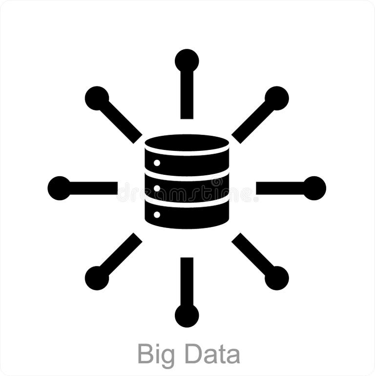 Big Data and Technology Icon Concept Stock Illustration - Illustration ...