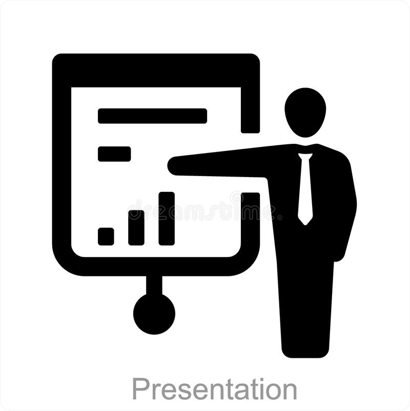 Presentation and Meeting Icon Concept Stock Illustration - Illustration ...