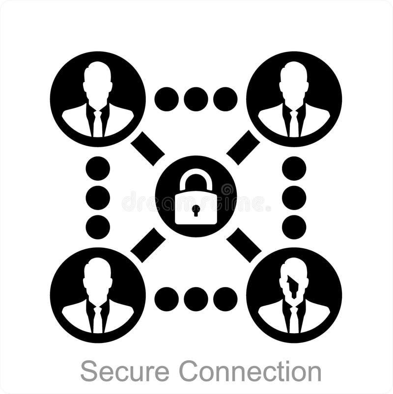 Secure Connection and Network Icon Concept Stock Illustration ...