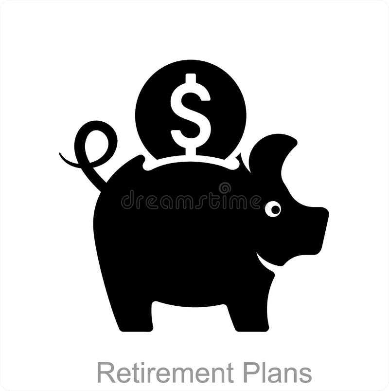 Retirement Plans and Funds Icon Concept Stock Illustration ...