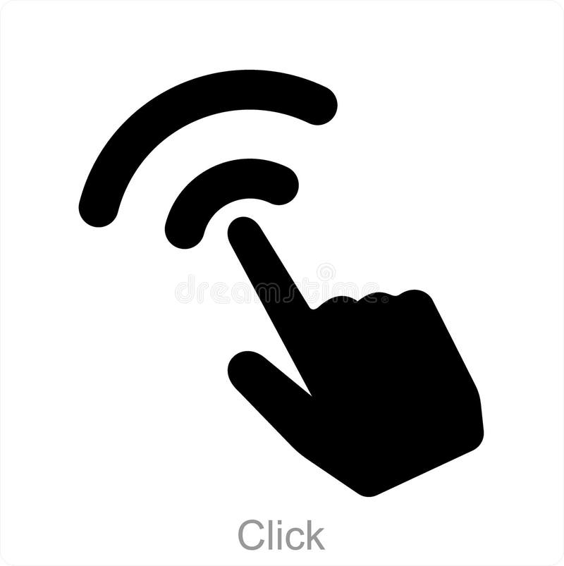 Click and Hand Icon Concept Stock Illustration - Illustration of ...