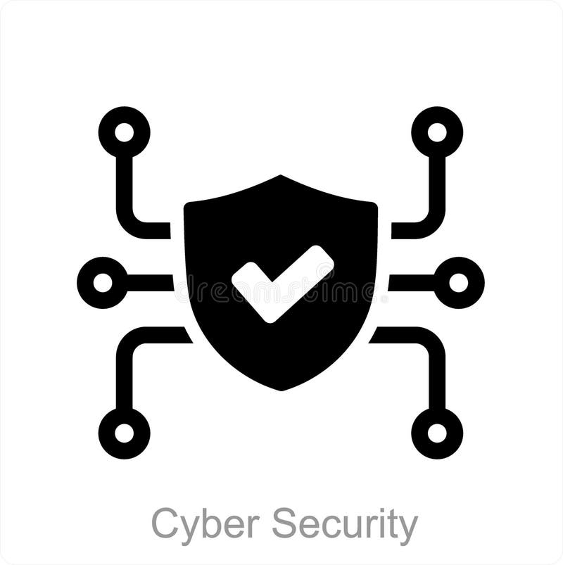 Cyber Security and Cyber Icon Concept Stock Illustration - Illustration ...