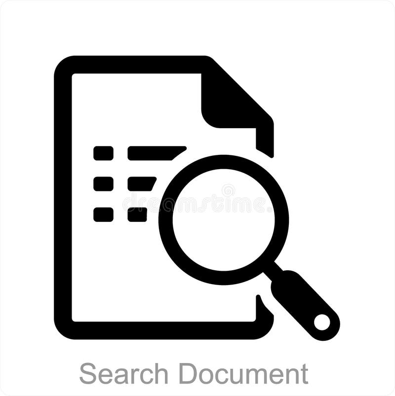 Search Document and File Icon Concept Stock Illustration - Illustration ...