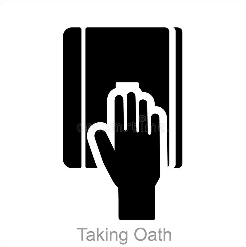 Taking Oath and Hand Icon Concept Stock Illustration - Illustration of ...
