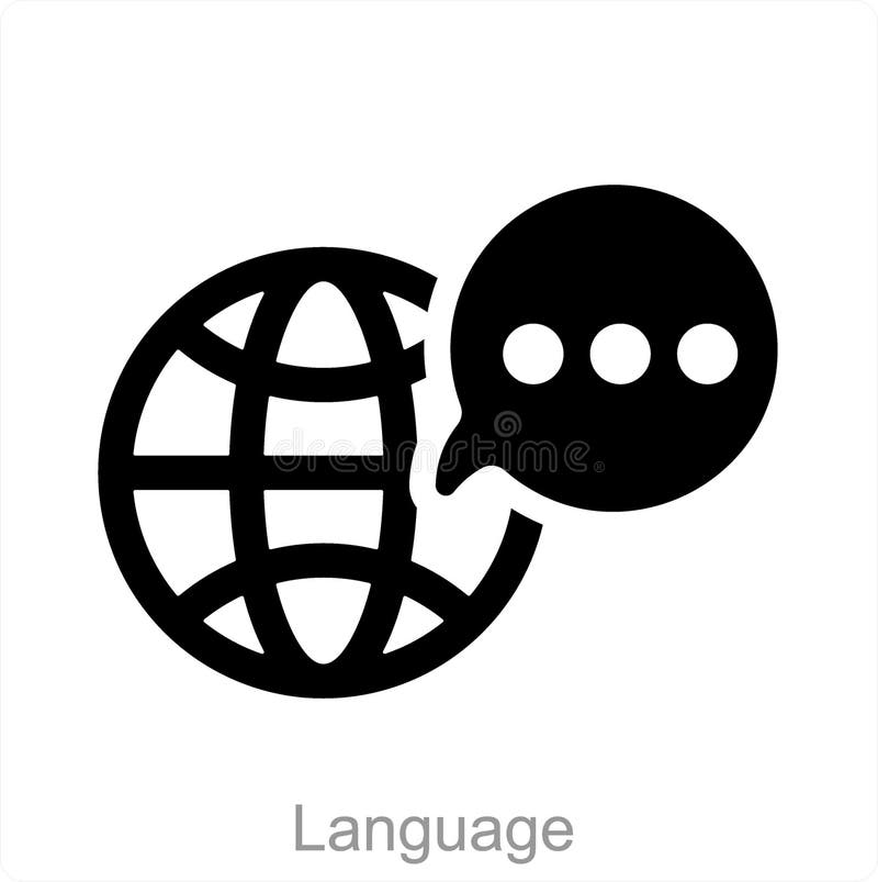 Language Skills and Chatting Icon Concept Stock Illustration ...