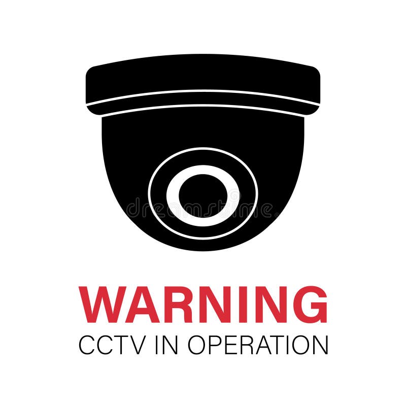 Warning CCTV Symbol Sign, Vector Illustration, Isolate on White ...