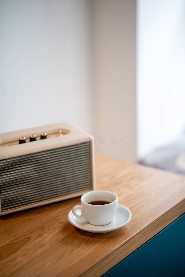 Black Filter Coffee on the Table in Cafe Glass Cup Hario Pour Over Cup ...