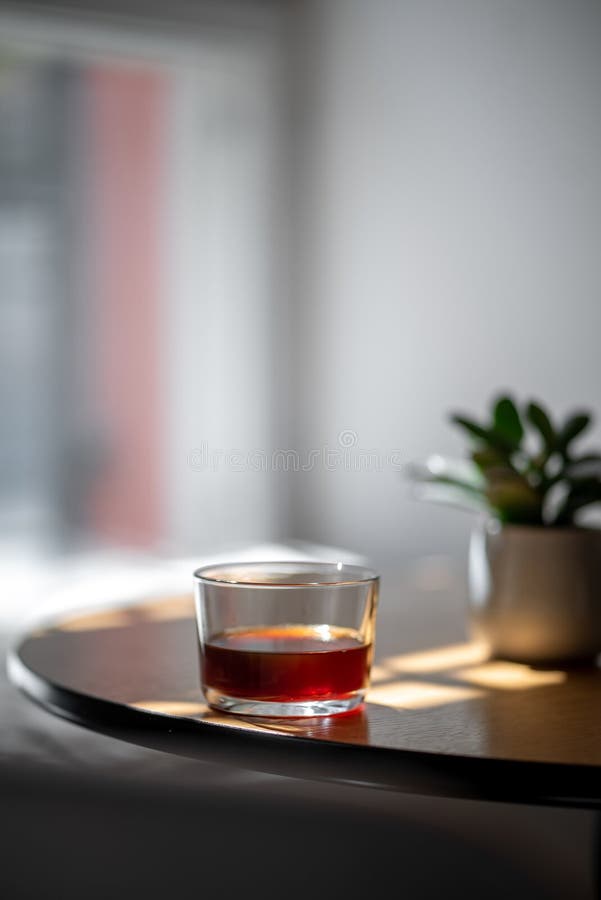 Black Filter Coffee on the Table in Cafe Glass Cup Hario Pour Over Cup ...