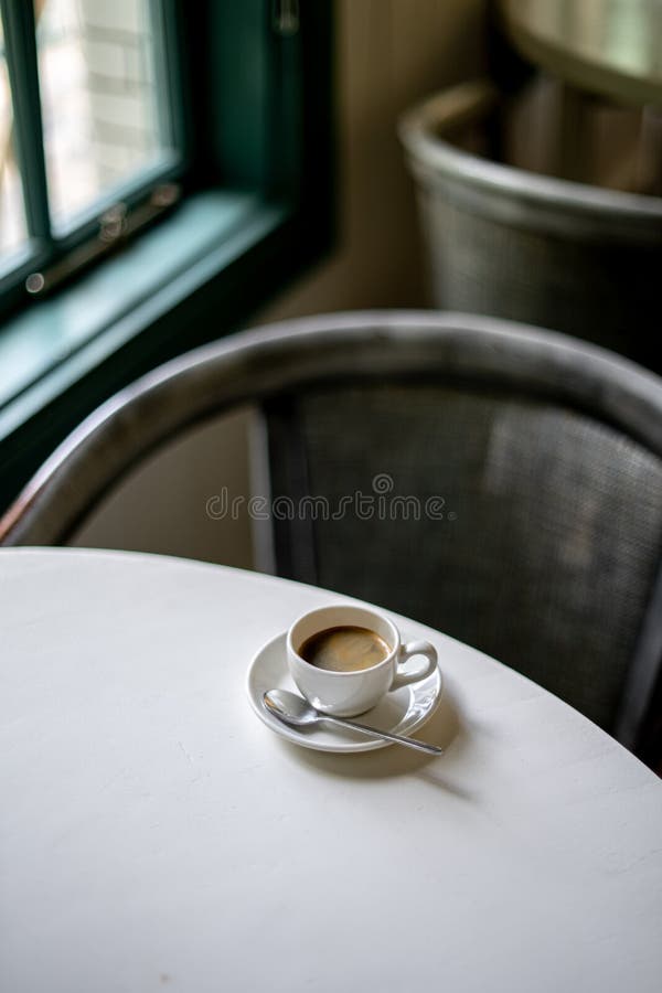 Black Filter Coffee on the Table in Cafe Glass Cup Hario Pour Over Cup ...