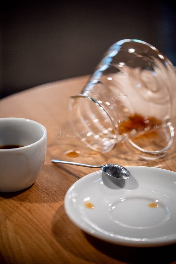 Black Filter Coffee on the Table in Cafe Service Kettle Hario Pour Over ...