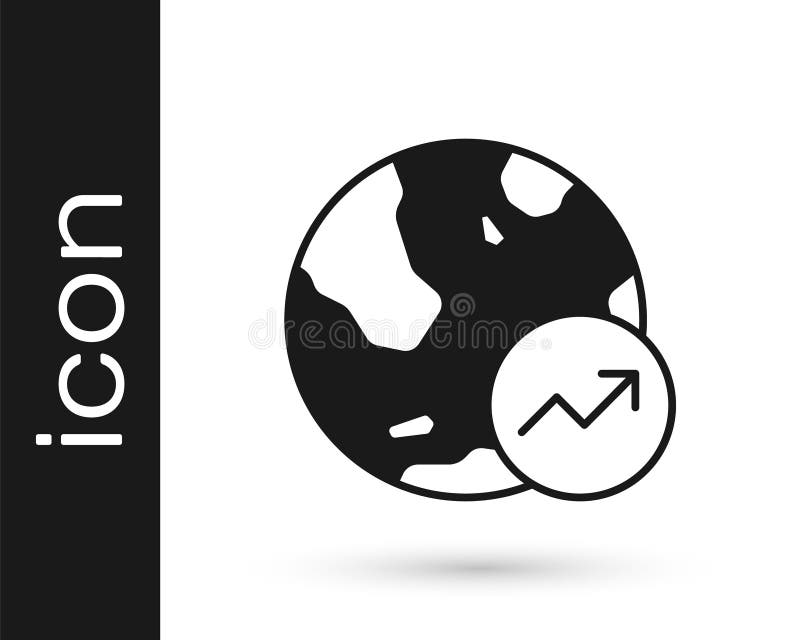 Black Financial Growth Increase Icon Isolated on Transparent Background. Increasing Revenue ...