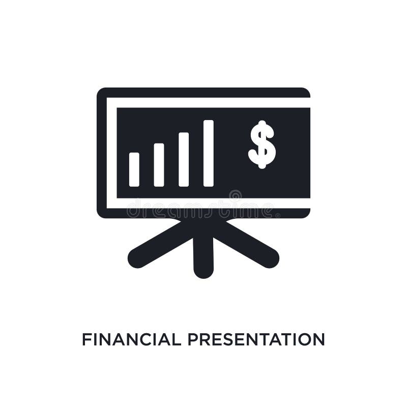 Black Financial Presentation Isolated Vector Icon. Simple Element Illustration from E-commerce ...