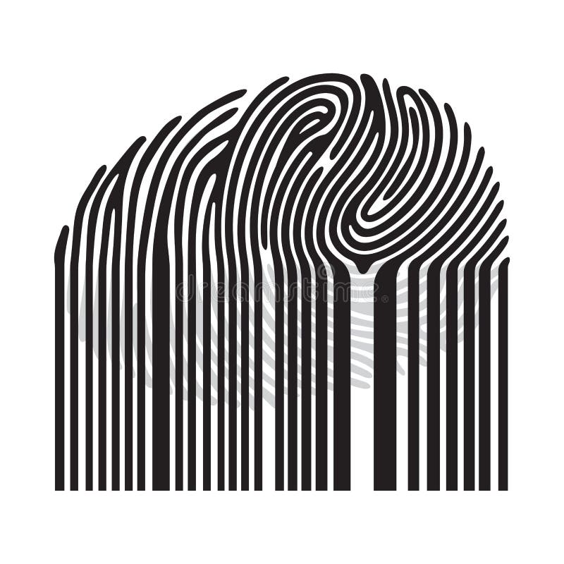 Fingerprint with bar code stock vector. Illustration of concept - 2323926