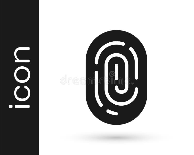 Black Fingerprint Icon Isolated on Transparent Background. ID App Icon ...
