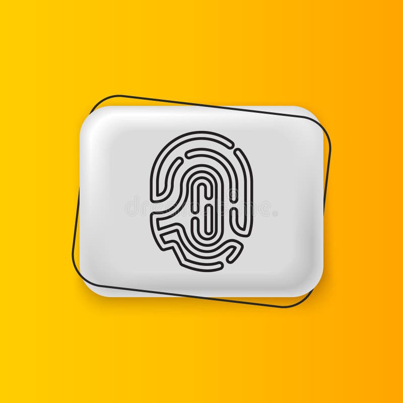 Black Fingerprint Icon Isolated on Yellow Background. ID App Icon ...