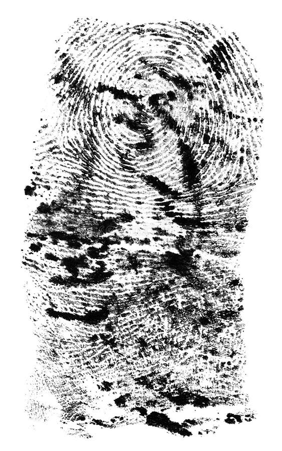 Black Fingerprint of the Index Finger Isolated on White Background ...