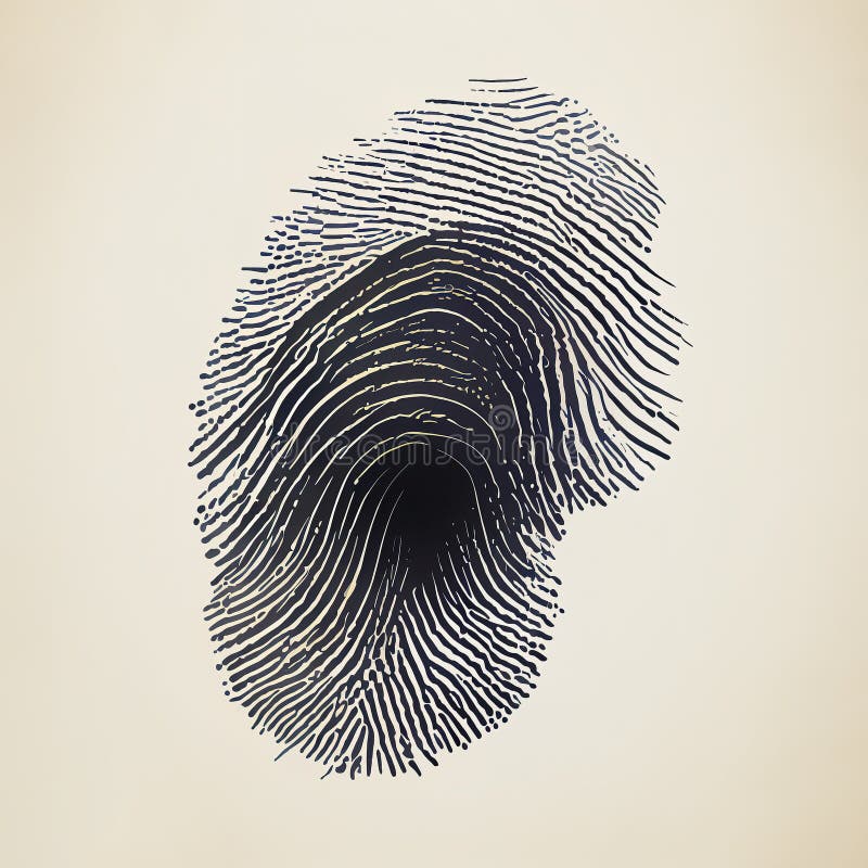 Black Fingerprint on a Light Background. Unique Imprint Image. Personal ...