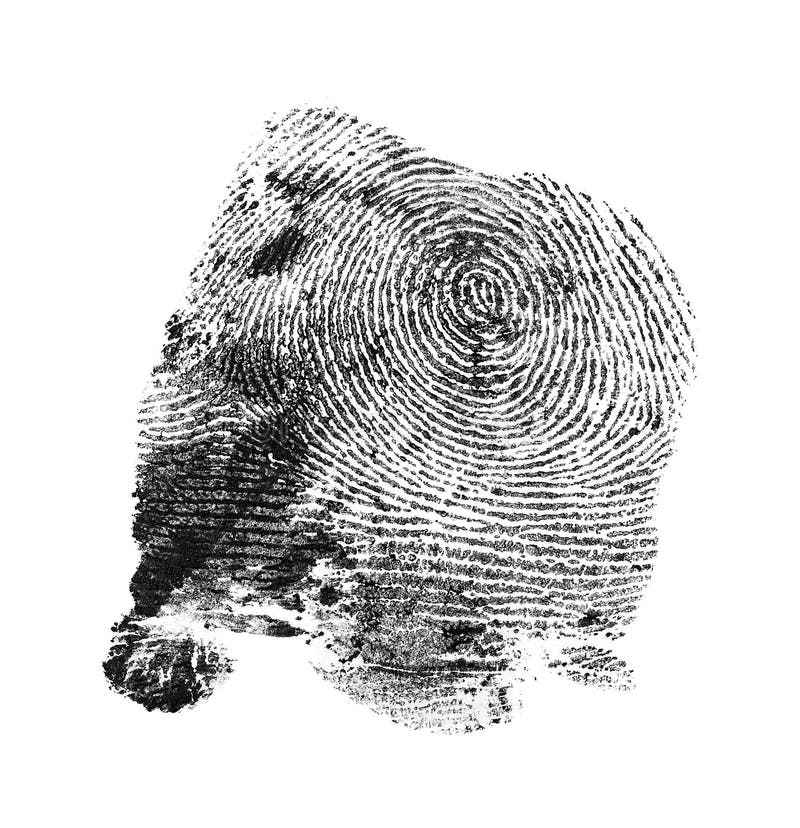 Black Fingerprint of the Index Finger Isolated on White Background ...
