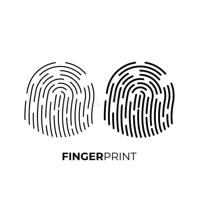 Black Fingerprint Shape. Secure Identification Stock Vector ...