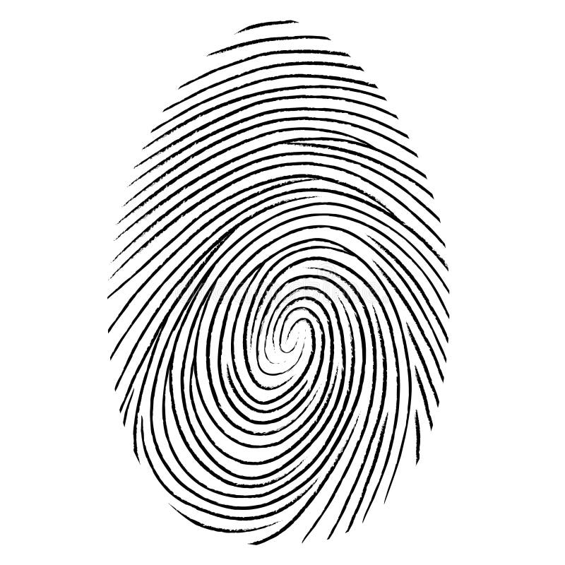 Black Fingerprint Shape. Secure Identification. Vector Illustration ...