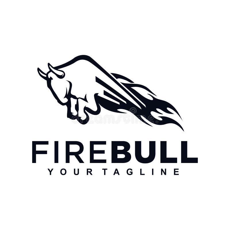 Fire bull logo design stock vector. Illustration of cattle - 148556139