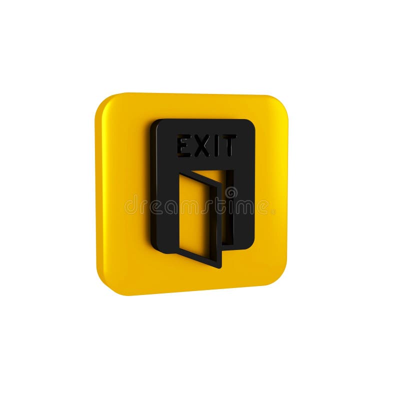 Black Fire Exit Icon Isolated on Transparent Background. Fire Emergency ...