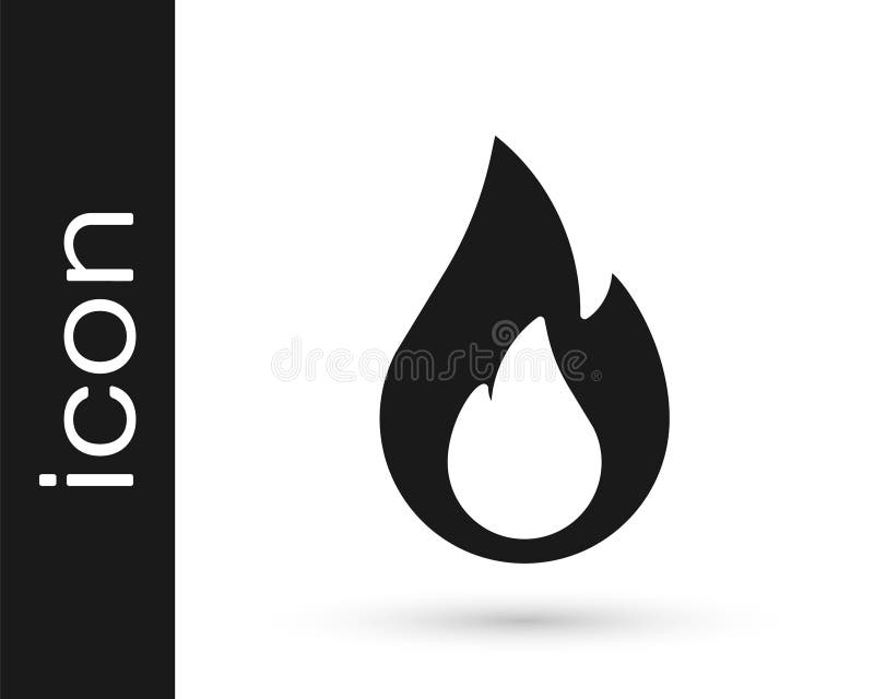 Black Fire Flame Icon Isolated on White Background. Vector Stock Vector ... Black Fire Flame Icon Isolated on White Background. Vector Stock Vector ...