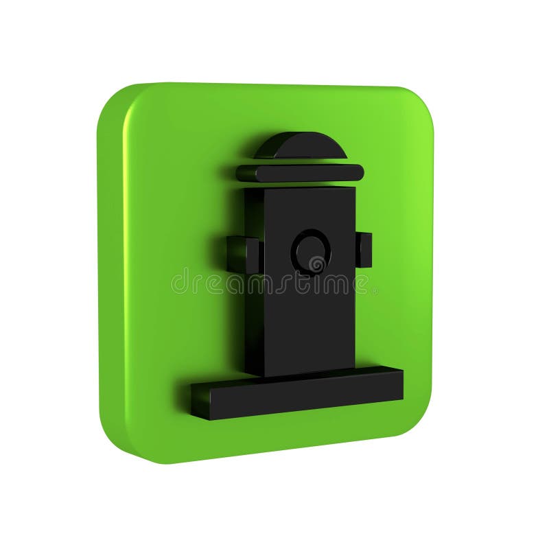Black Fire Hydrant Icon Isolated on Transparent Background. Green ...