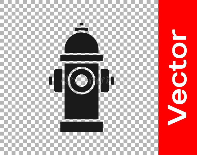 Black Fire Hydrant Icon Isolated on Transparent Background. Vector ...
