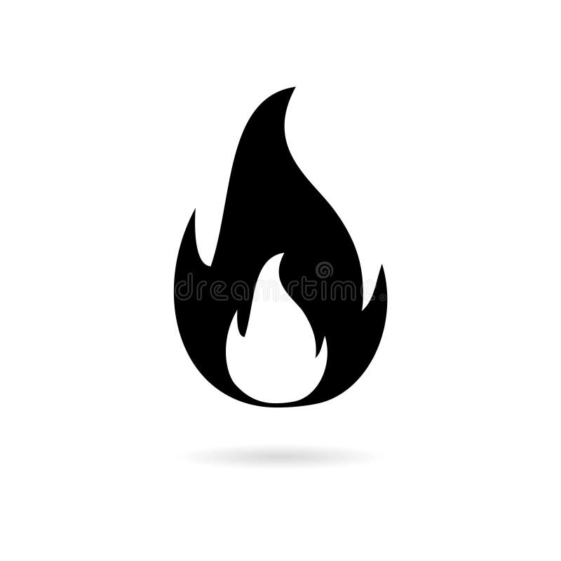 Black Fire Icon, Simple Vector Icon Stock Vector - Illustration of ...