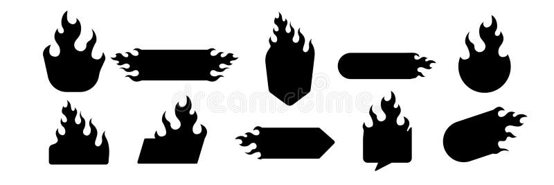 Black Fire Icons Collection for Web Design and Creative Digital Art ...