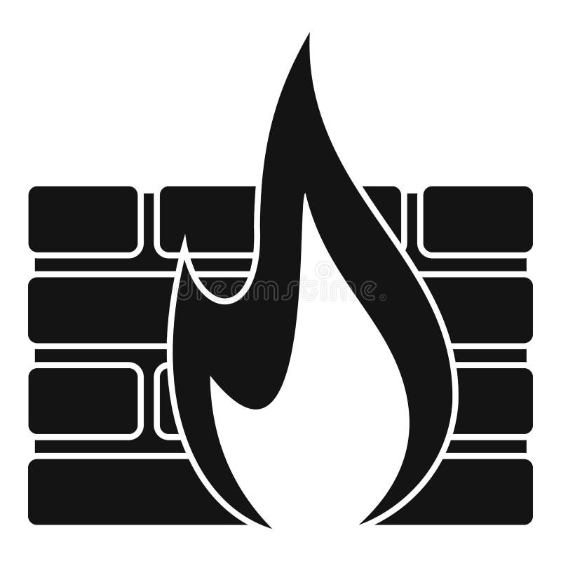 Black Firewall Icon, Simple Style Stock Vector - Illustration of ...