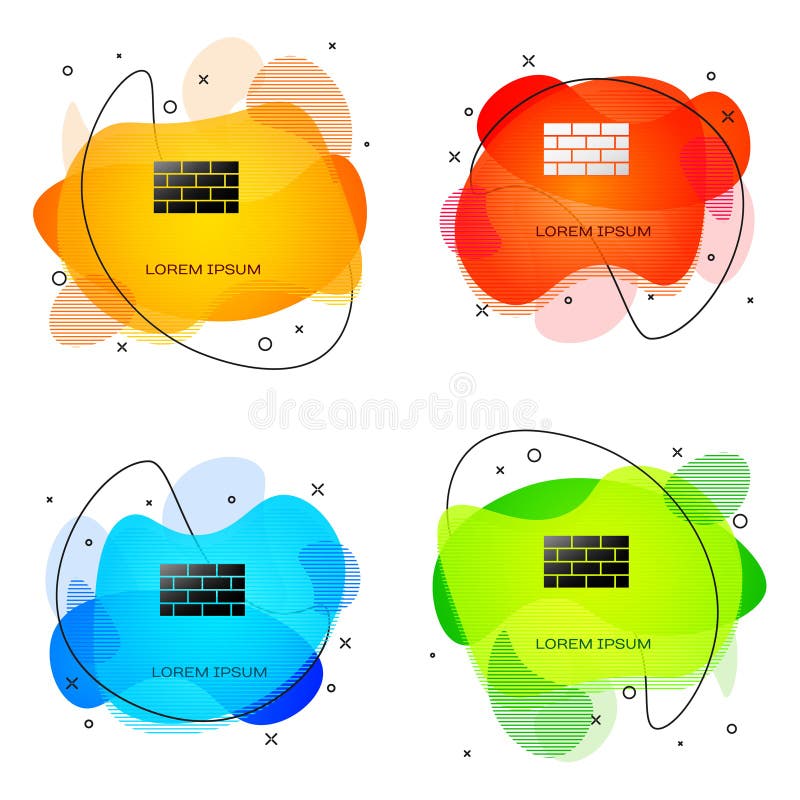 Black Firewall, Security Wall Icon Isolated on White Background ...